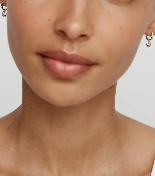 Monica Vinader Sterling And Diamond Round Huggie Earrings