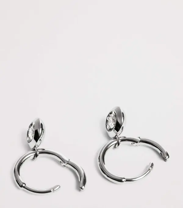 Monica Vinader Sterling And Diamond Round Huggie Earrings