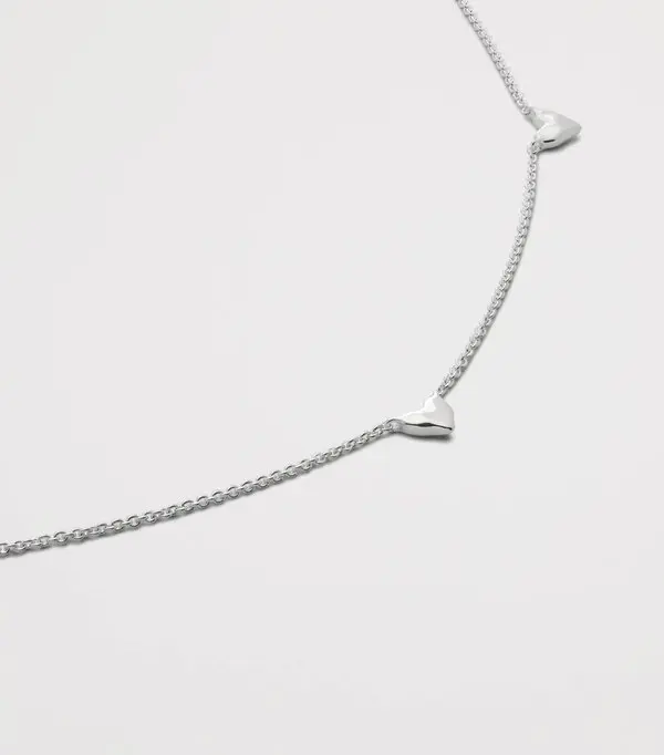 Monica Vinader Sterling Heart Station Chain Necklace