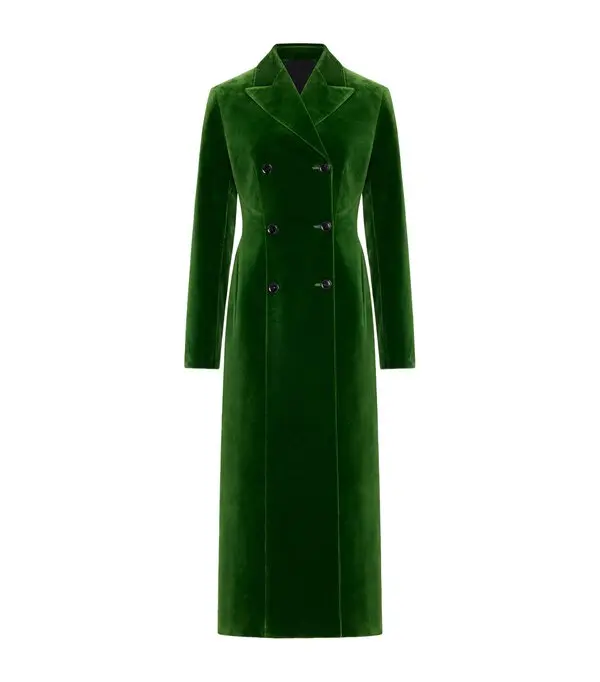 Alaïa Velvet Double-breasted Overcoat