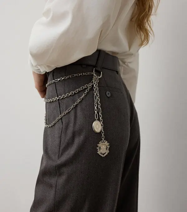 Ralph Lauren Leather Chain Wide Belt