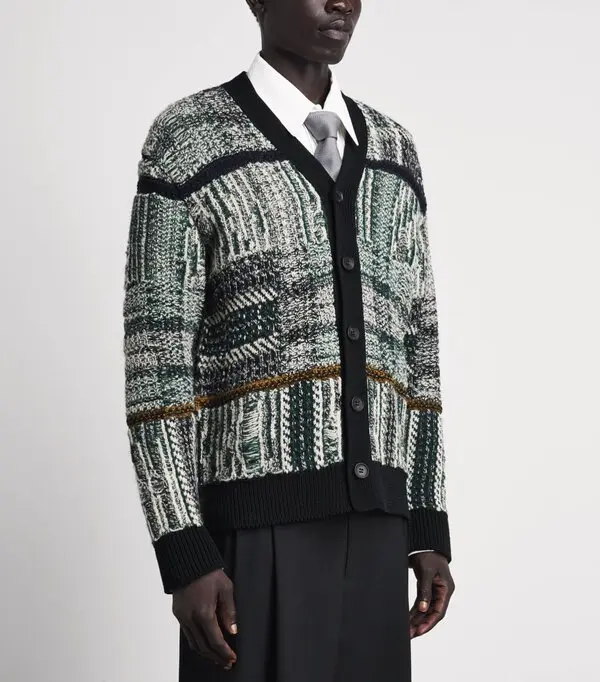 Junya Watanabe Wool-cotton Textured-knit Cardigan