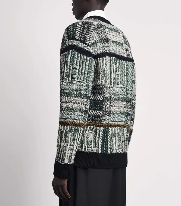 Junya Watanabe Wool-cotton Textured-knit Cardigan