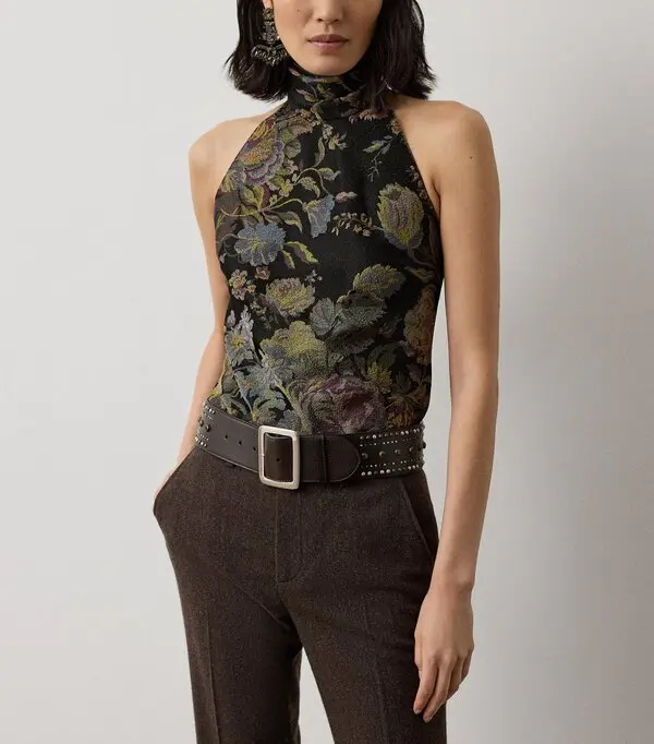 Ralph Lauren Mulberry Silk Floral Top