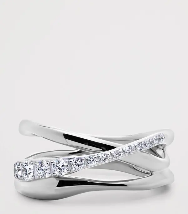 Monica Vinader Sterling And Diamond Nura Ring
