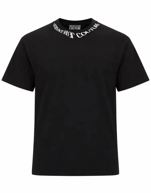 Versace T-shirt In Cotone Con Liquify Logo - Black