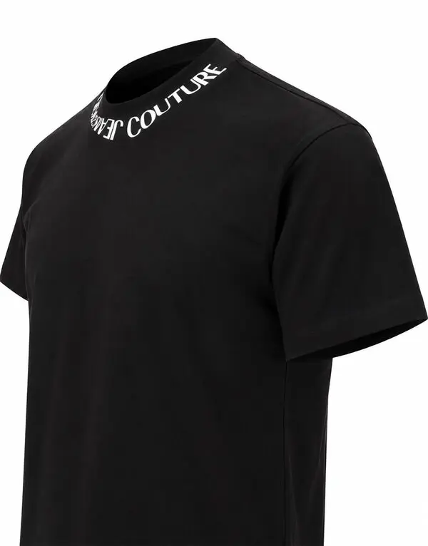Versace T-shirt In Cotone Con Liquify Logo - Black