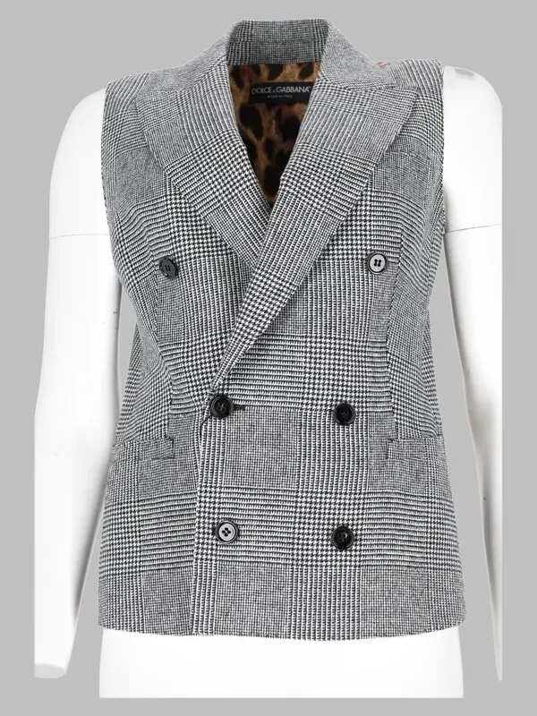 Dolce & Gabbana Gilet In Flanella Principe Di Galles