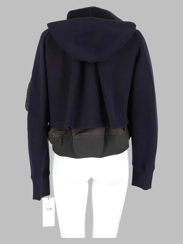 Sacai Felpa In Spugna Con Cappuccio