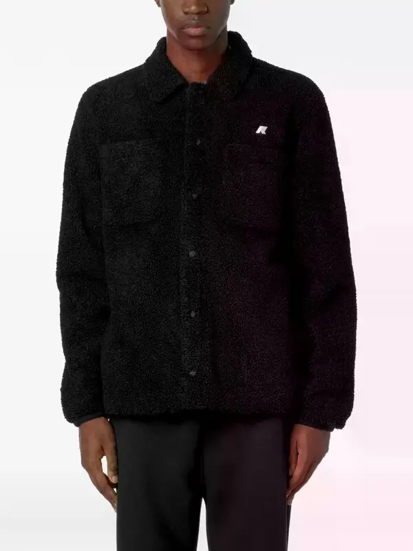 K-WAY Cameron Sherpa-fleece Button-fastening Shirt - Black