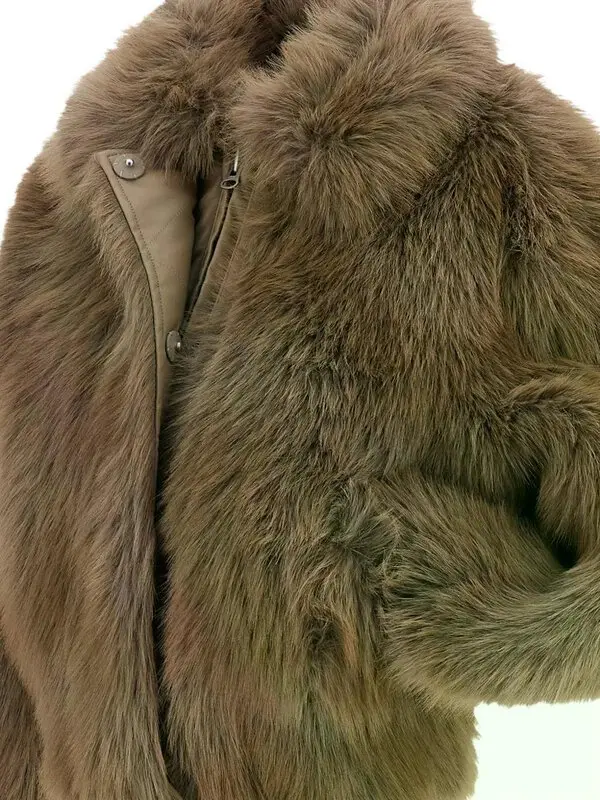 STAND STUDIO Faux-fur Cropped Coat