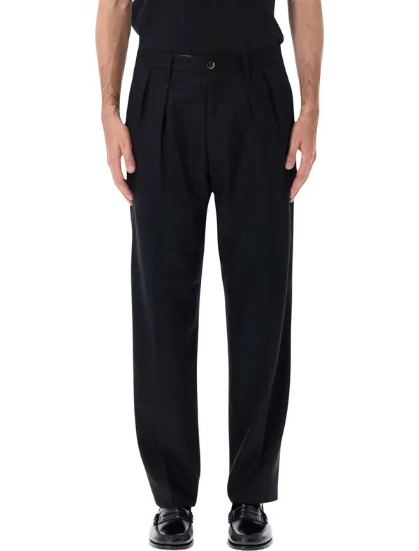 NINE:INTHE:MORNING Pleated Wool Trousers - Nero
