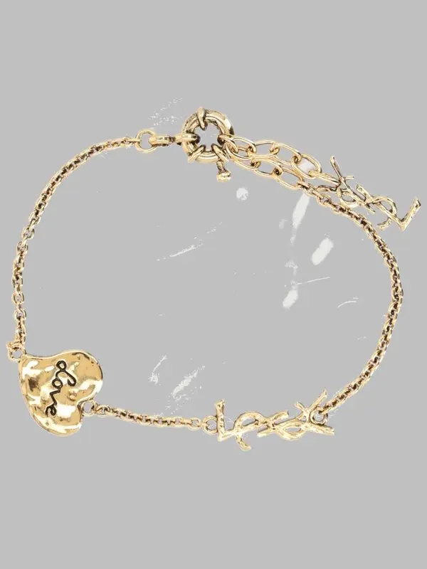 Saint Laurent Logo-embellished Chain Bracelet - Gold