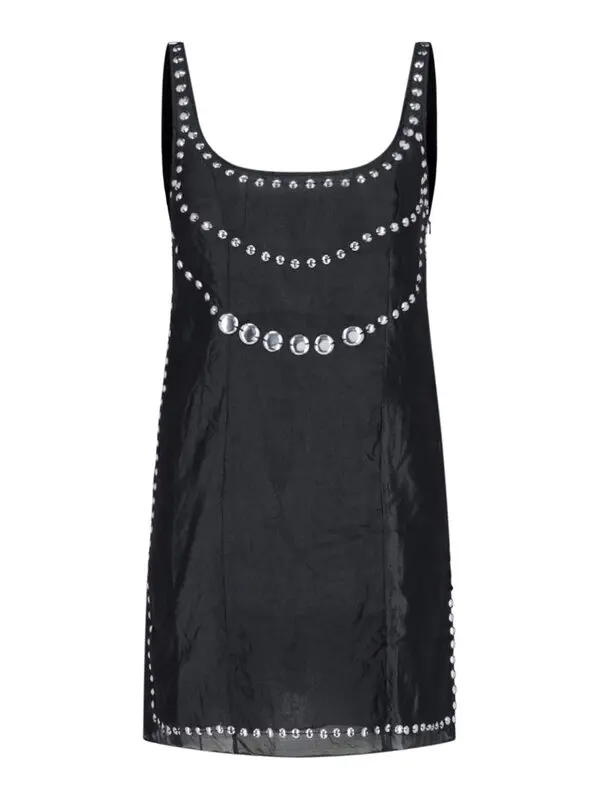 Gimaguas Jewel Mini Dress In 100% Silk - Black