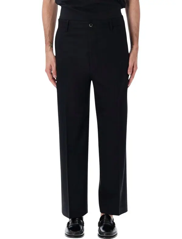 NINE:INTHE:MORNING Tailored Wool Blend Trousers - Nero