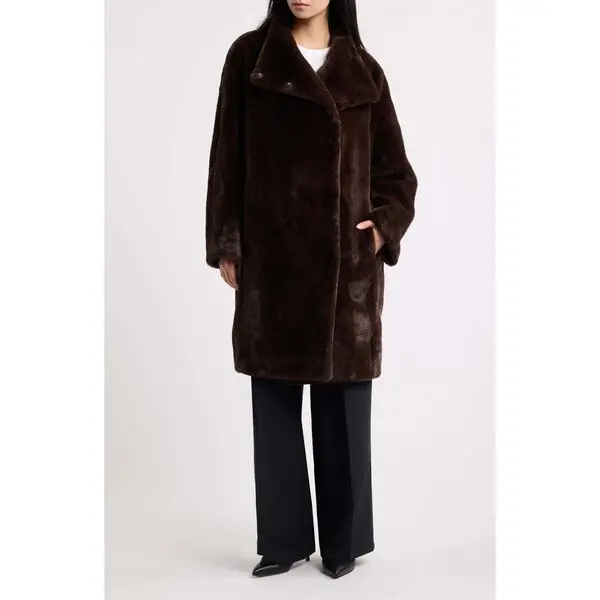 BOSS Citeddy Faux Fur Coat - Mole