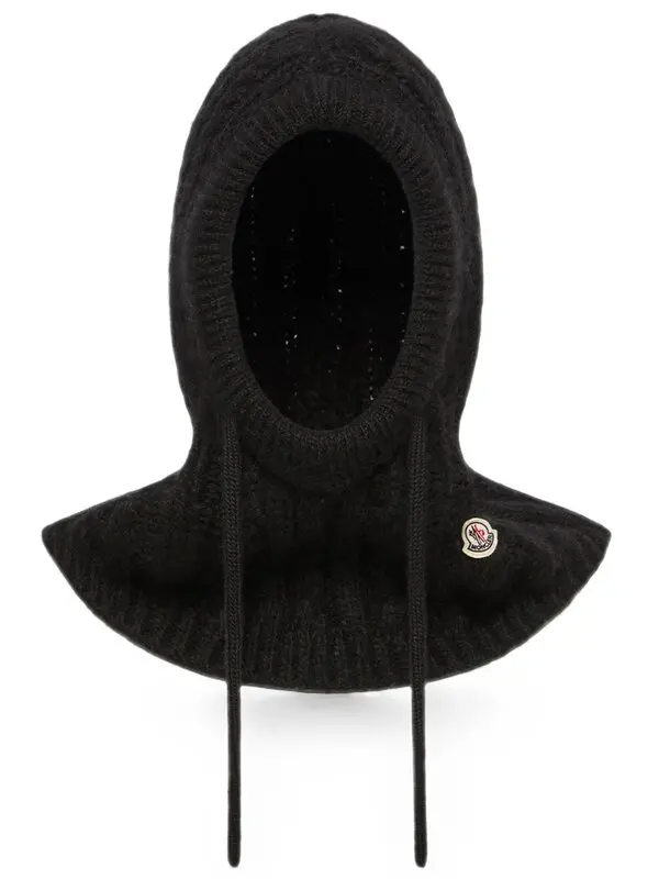 Moncler Passamontagna In Misto Alpaca A Treccia - Black