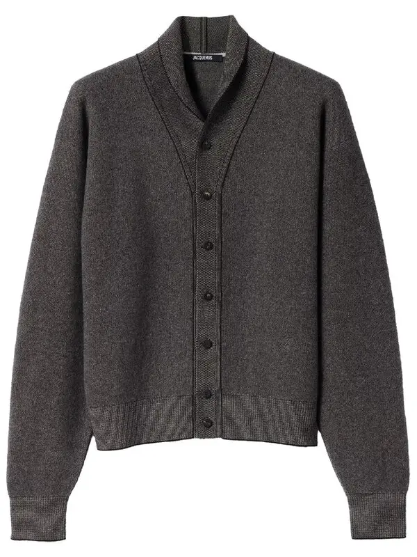 Jacquemus Le Cardigan Pelota Con Collo A Scialle - Gray