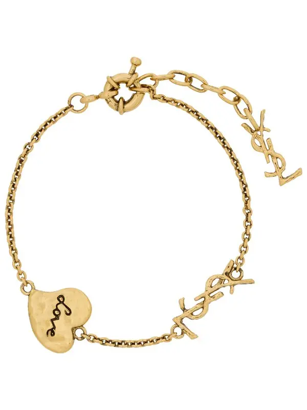 Saint Laurent Bracciale Cuore Cassandre In Ottone - Silver