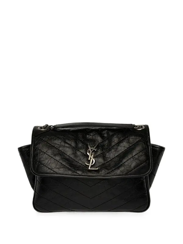 Saint Laurent Borsa Niki Tripouch In Pelle Vintage - Black