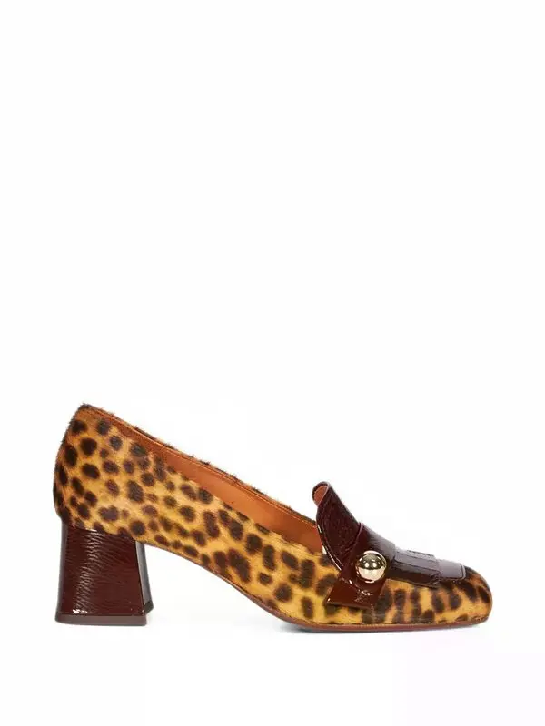 Chie Mihara Volteo Leopard-print Patent-leather Pumps - Brown