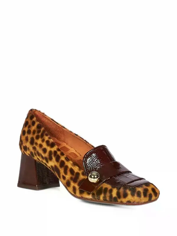 Chie Mihara Volteo Leopard-print Patent-leather Pumps - Brown