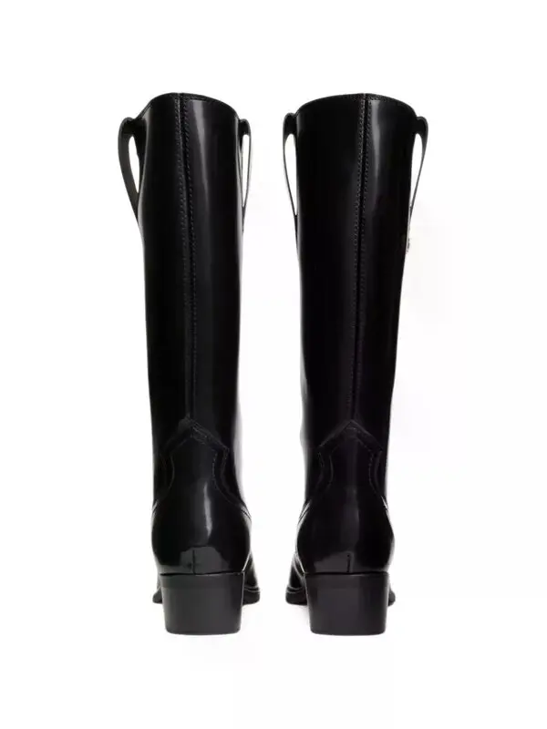 Tommy Hilfiger Th Monogram Leather Cowboy Boots