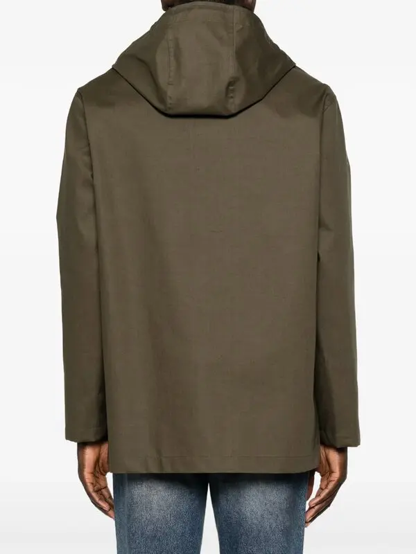 Fendi Parka In Tessuto Mackintosh Con Fodera Ff - Green