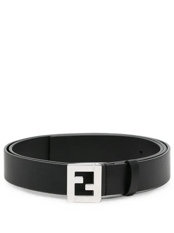 Fendi Cintura Ff 30 In Pelle - Black