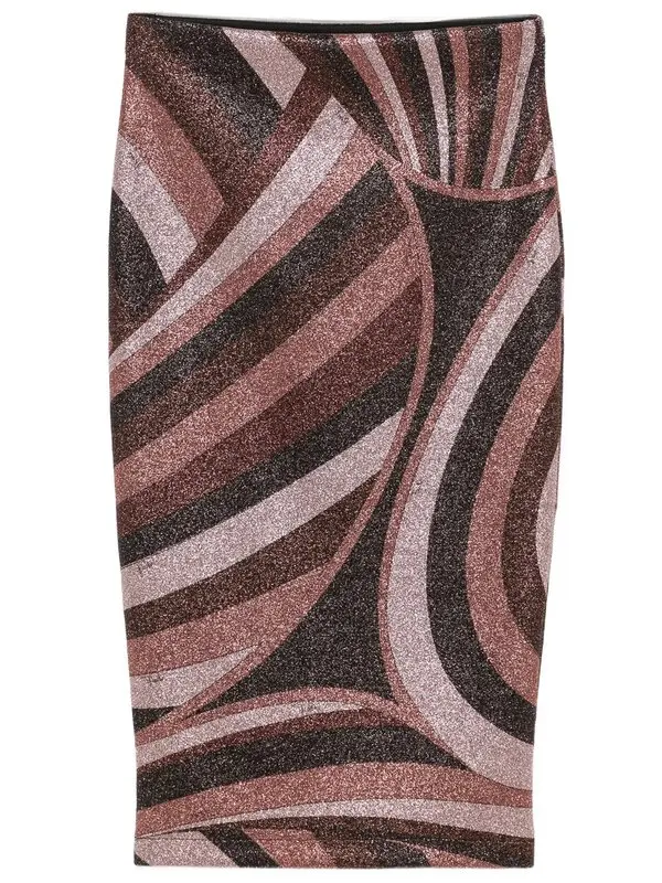 Emilio Pucci Gonna In Jersey Lurex In Stampa Iride - Red