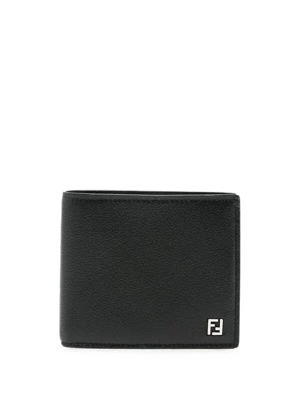 Fendi Portafoglio Ff Bi-fold In Pelle Granata