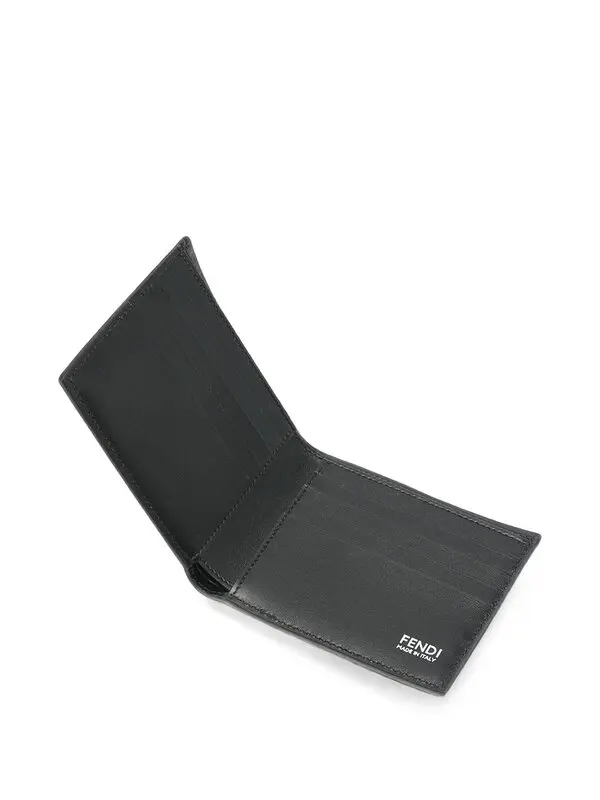 Fendi Portafoglio Ff Bi-fold In Pelle Granata