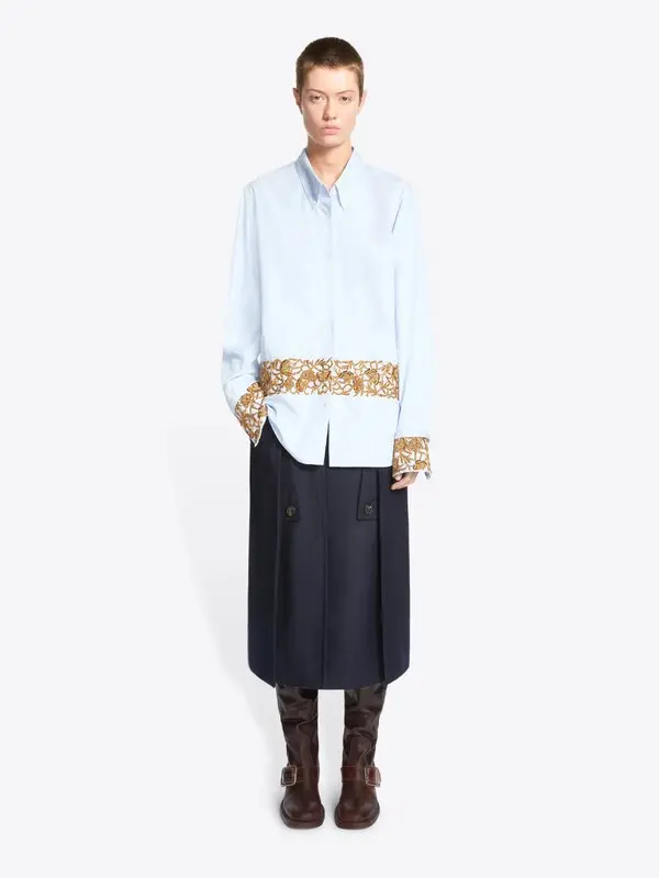 Dries Van Noten Camicia In Popeline Di Cotone Ricamato