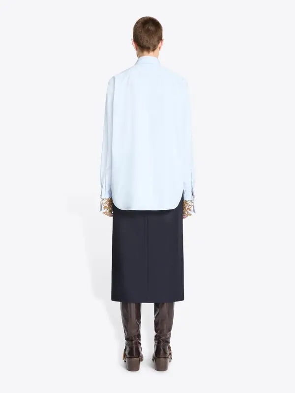 Dries Van Noten Camicia In Popeline Di Cotone Ricamato