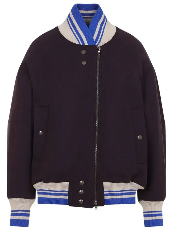 Dries Van Noten Bomber Oversize In Lana - Multicolor