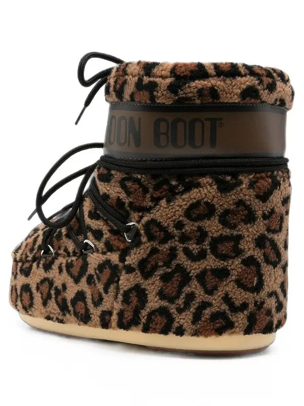 Moon Boot Stivali Icon Low Leopardato In Teddy - Brown