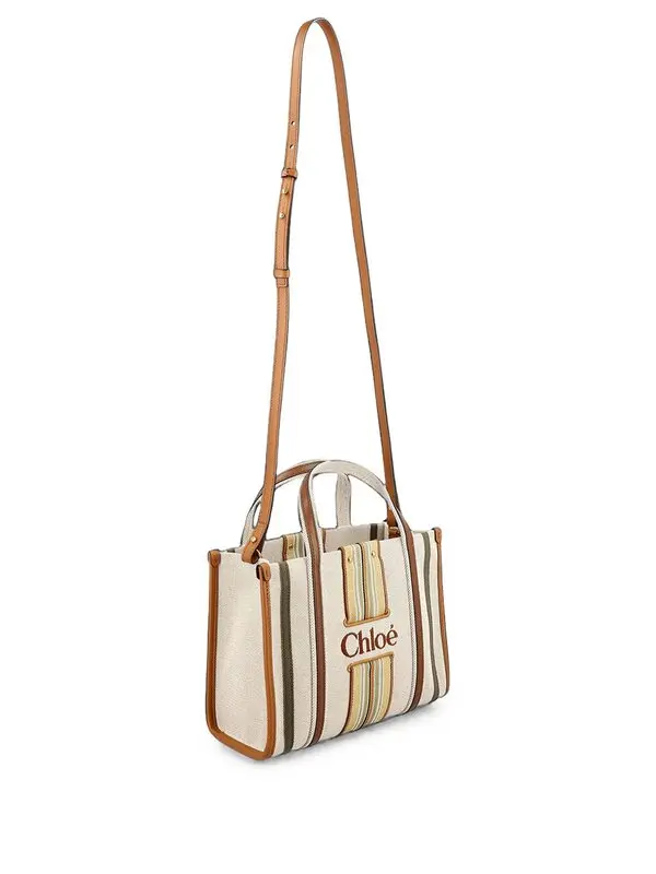 Chloé Tote Bag Woody Loop Piccola In Tela