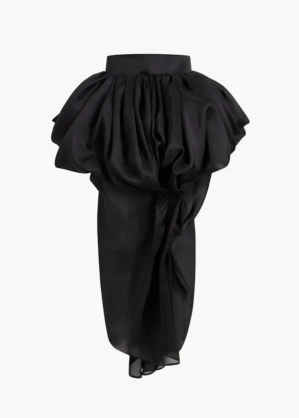 Khaite Tessa Skirt In Silk - Black