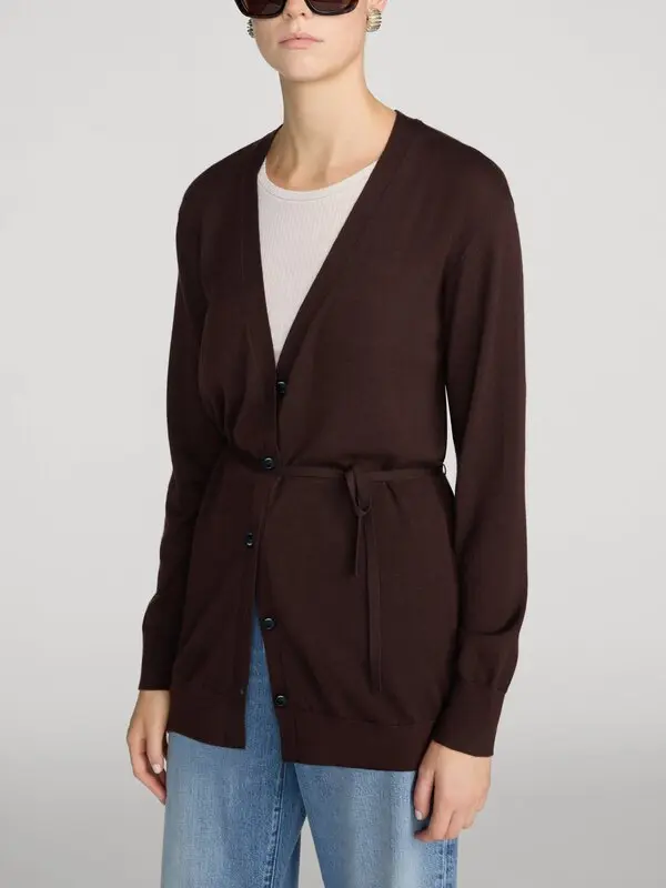 FRAME The Tie Waist Cardigan - Chestnut