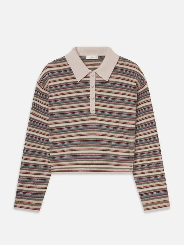 FRAME The Quad Polo - Sable Multi Stripe