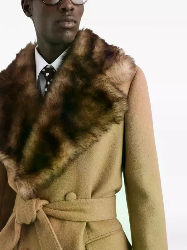 Dolce & Gabbana Double-breasted Coat In Double Camel