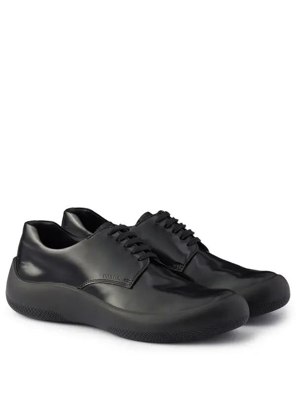 Prada Scarpe Stringate In Pelle Spazzolata