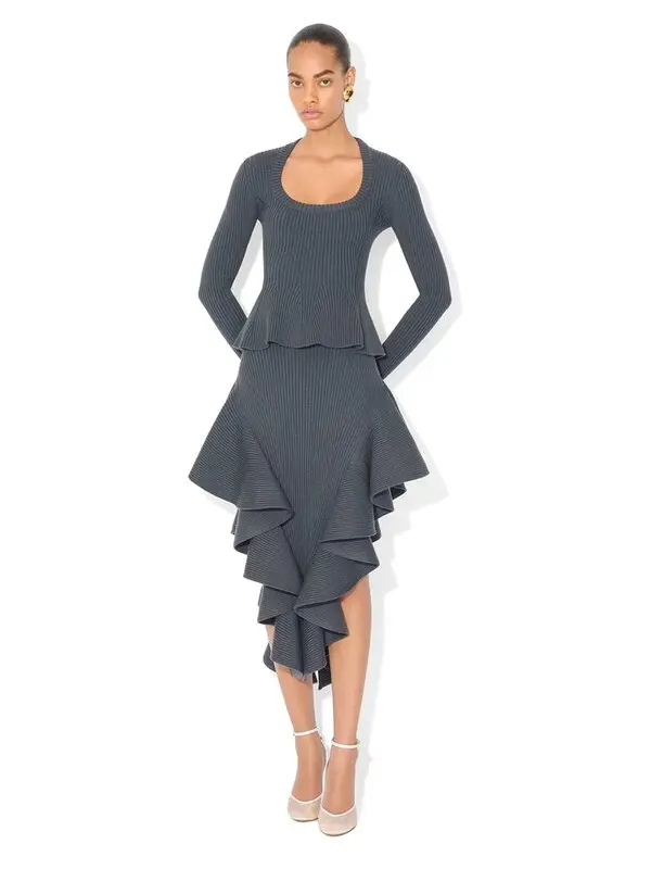 Alaïa Top Peplum A Coste