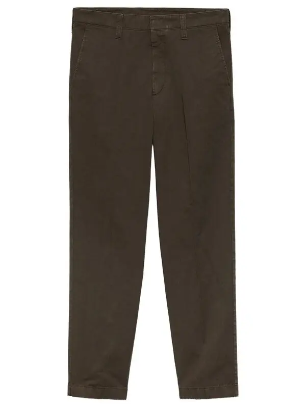 Prada Pantaloni In Cotone Tinto In Capo - Brown
