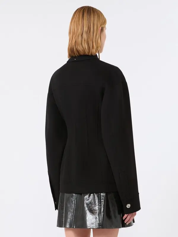 Sportmax Shaped Jacket In Pure Wool - Black