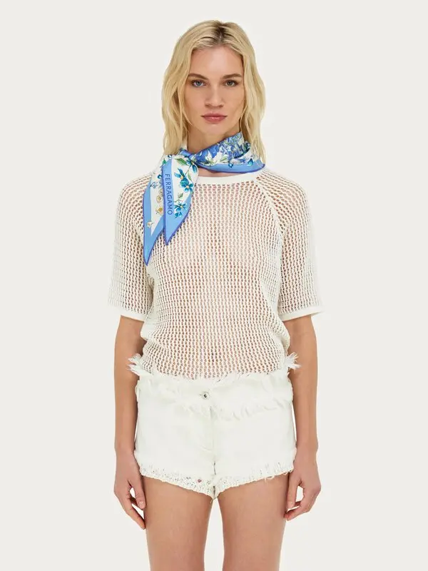 FERRAGAMO Foulard A Rombo Stampa Primavera