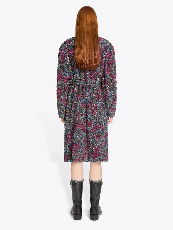 Dries Van Noten Cappotto Ricamato Con Stampe “marbled Clay