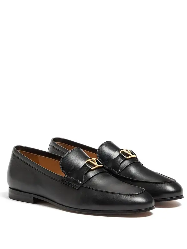 Valentino Garavani Vlogo Signature Nappa Leather Loafers - Black