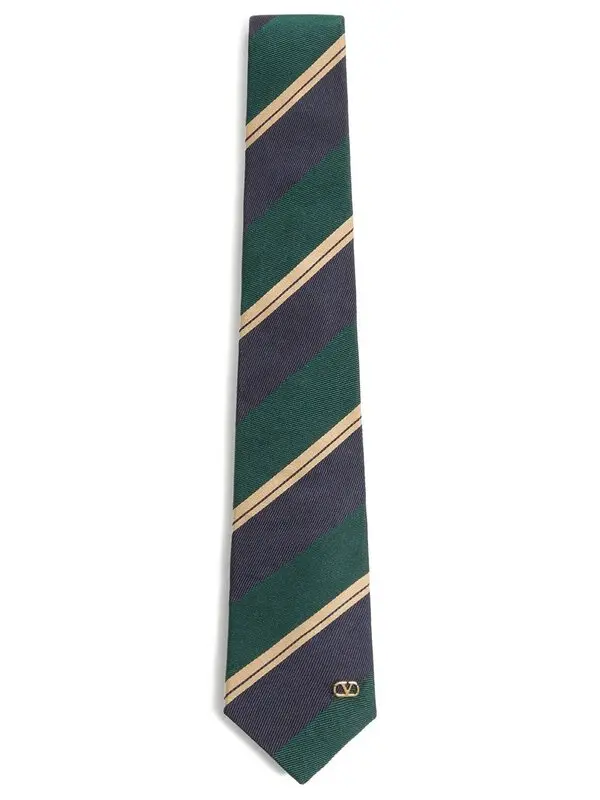 Valentino Garavani Valentie Jacquard Regimental Silk Tie