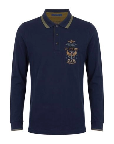 AERONAUTICA MILITARE Polo Shirt Size Cotton, Elastane - Navy